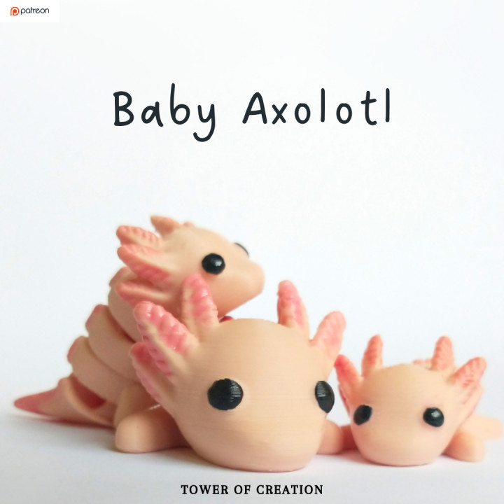 3D Printable Baby Axolotl by ZOU3D