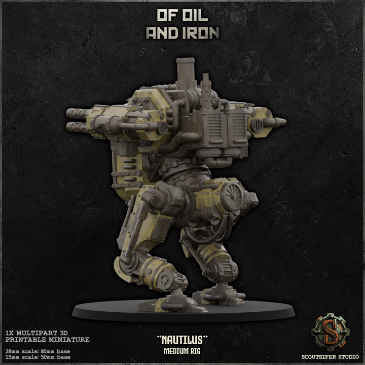3D Printable "Nautilus" Medium Rig | Dieselpunk Mech by Scoutsifer Studio