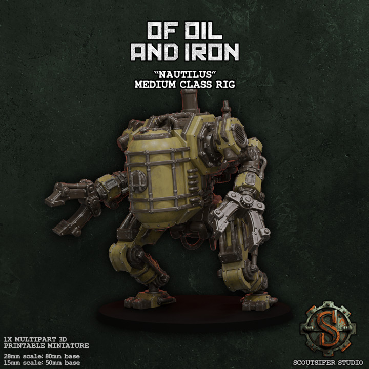 3D Printable "Nautilus" Medium Rig | Dieselpunk Mech by Scoutsifer Studio