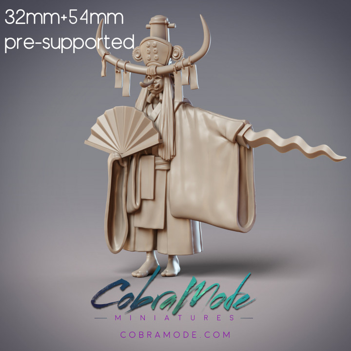 3D Printable Tengu Noh Exorcist - Akaribo, Daitengu Zuijin (Pre ...