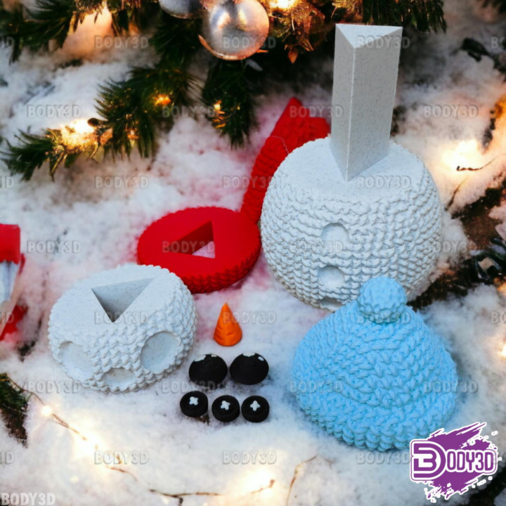 3D Printable Crocheted Snowman by BODY3D