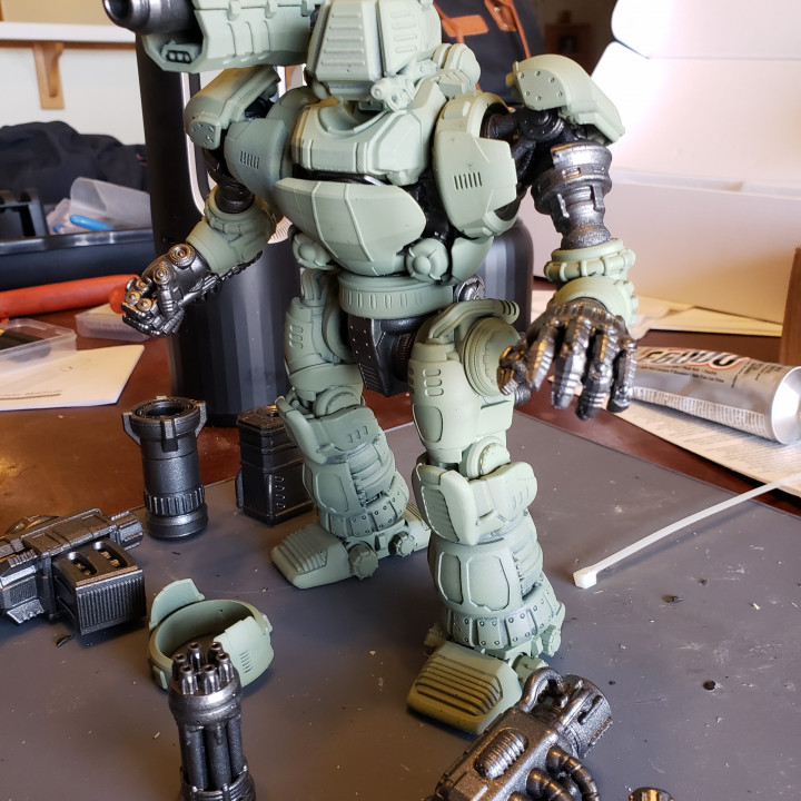 3D Printable Project Kyphos-28mm Direct Fire Battle Mecha by John Bear Ross