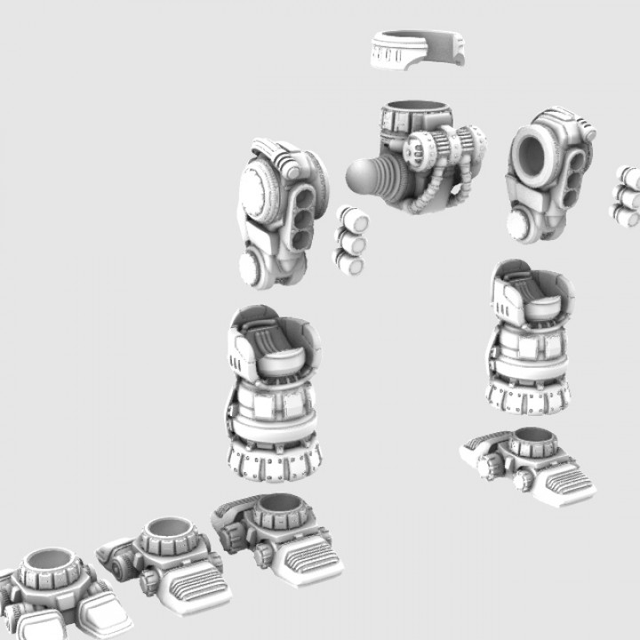 3D Printable Project Kyphos-28mm Direct Fire Battle Mecha by John Bear Ross