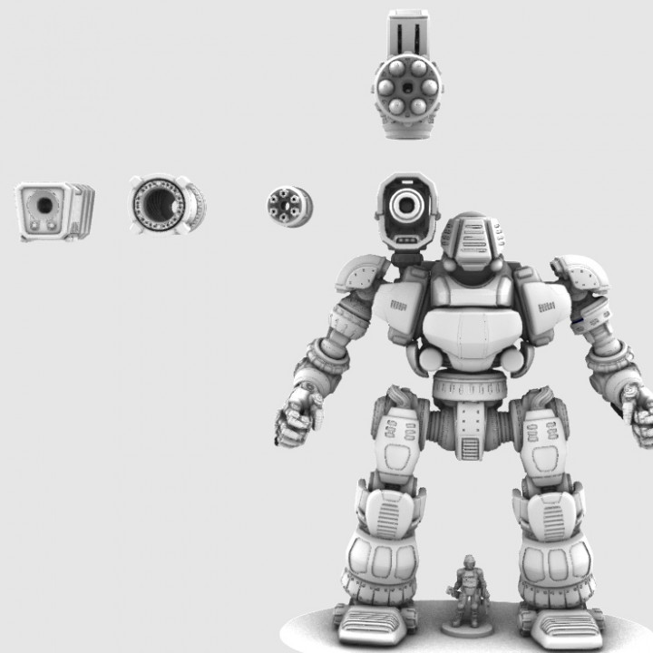 3D Printable Project Kyphos-28mm Direct Fire Battle Mecha by John Bear Ross