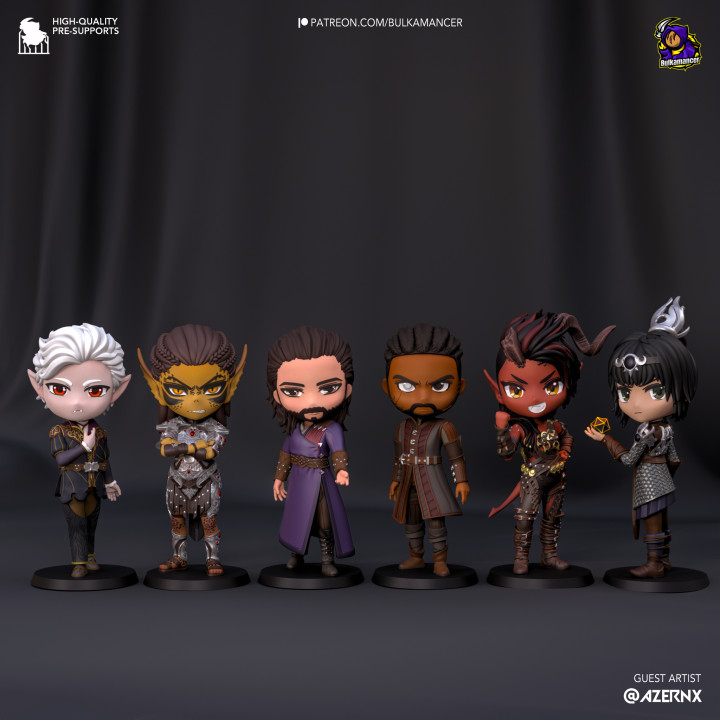 3D Printable Adventure Party (Complete Chibi Set) | 100mm by ...