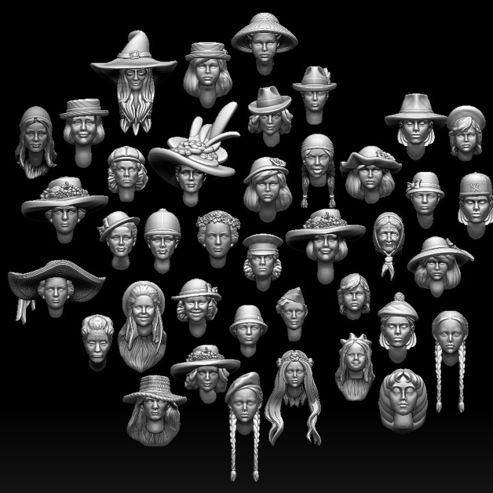 3D Printable female heads by Dmitry Tishchenkov