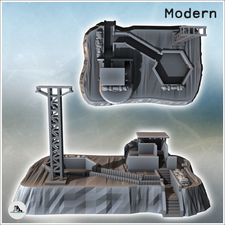 3D Printable Military communication station with firing emplacement and ...