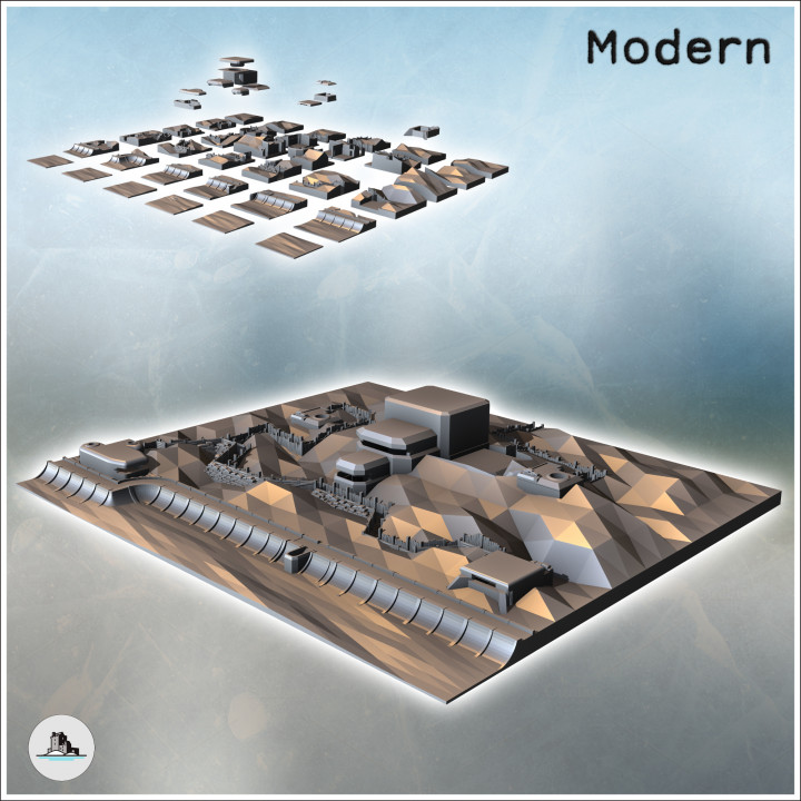 3D Printable Large set of fortifications with trenches, bunkers and ...