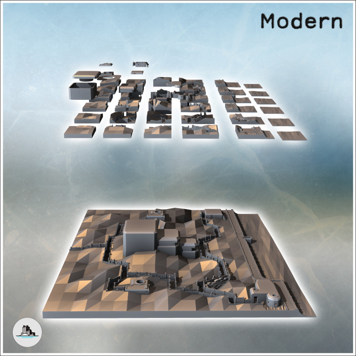 3D Printable Large set of fortifications with trenches, bunkers and ...