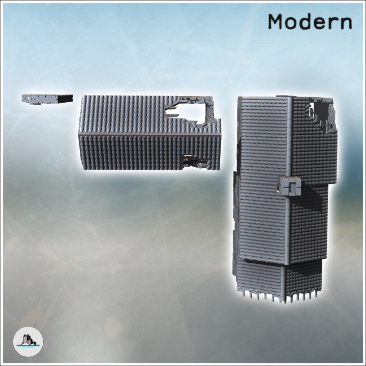 3D Printable Set of Stone Farm Buildings with Tile Roof (20) - Modern ...