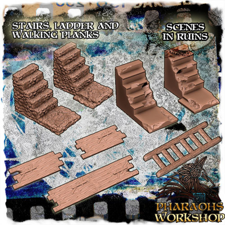 3D Printable Stairs, Ladders and Walking Planks by Pharaoh's Workshop