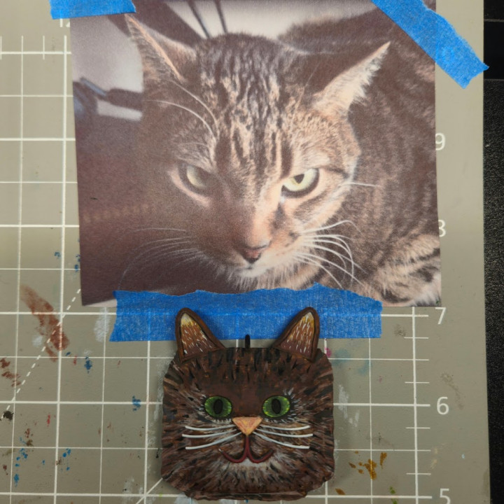 3D Printable Ravi-Ollie - Cat Ravioli Ornament by Blair B