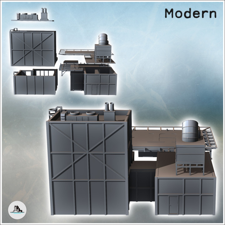 3D Printable Heliport with landing platform for helicopters and multi ...