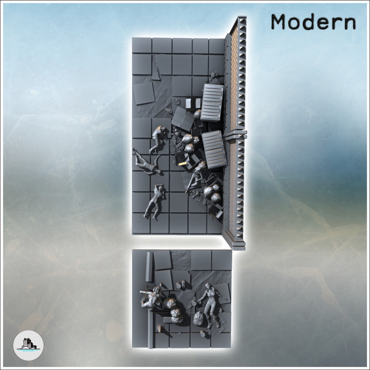 3D Printable Scenes with apocalyptic zombies on urban streets with ...