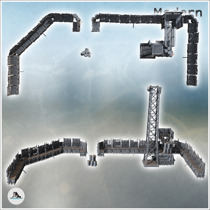 3D Printable Post-apocalyptic modern fortifications with sheet metal ...