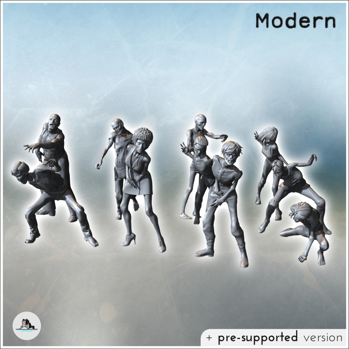 3D Printable Set of ten post-apocalyptic mutant-infected zombies (1 ...