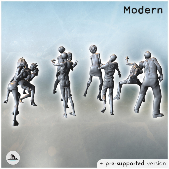 3D Printable Set of ten post-apocalyptic mutant-infected zombies (1 ...