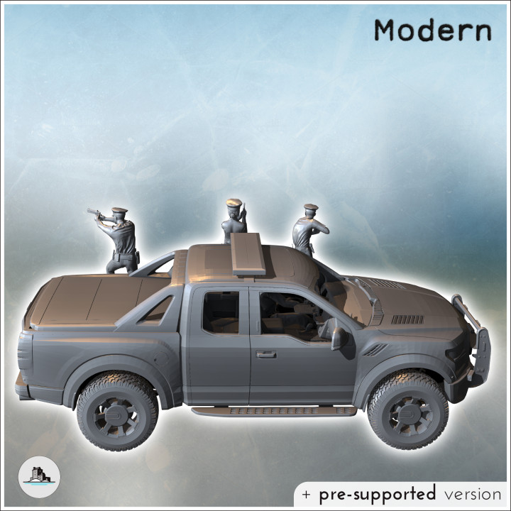 3D Printable Set of three police officers with uniforms and peaked caps ...