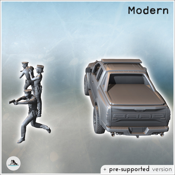 3D Printable Set of three police officers with uniforms and peaked caps ...