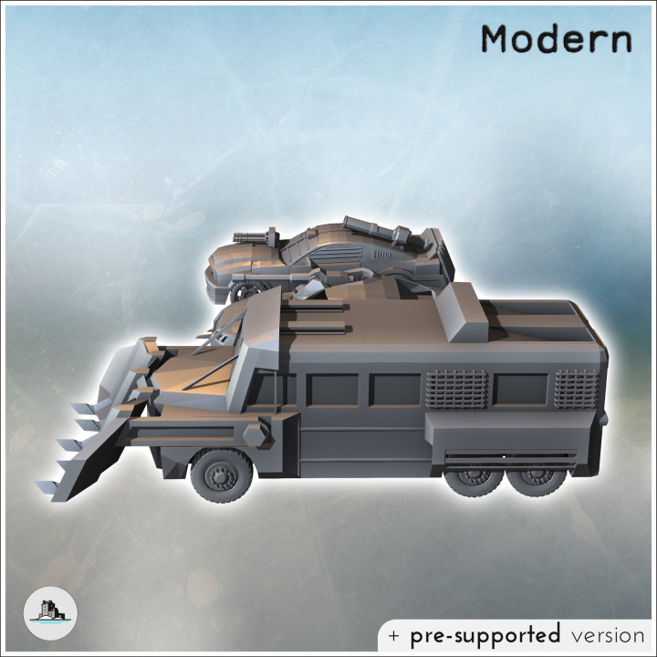 3D Printable Set of three post-apocalyptic vehicles with improvised ...