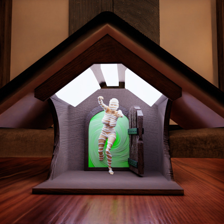 3D Printable Fantasy Book Stand with Night Lamp and Mummy Character by ...