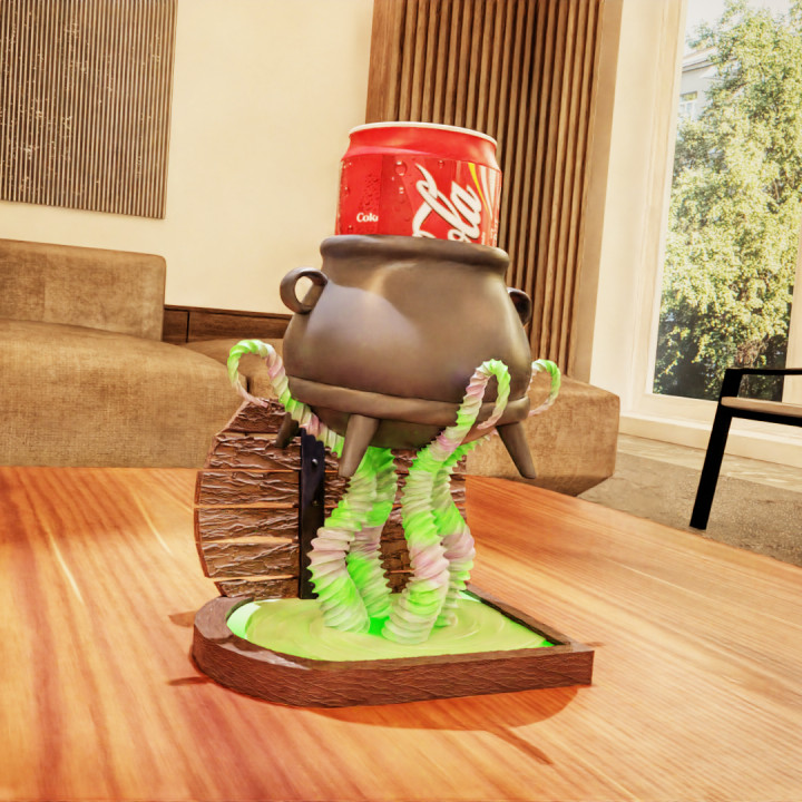 3D Printable Magic Cauldron Can Holder - Fantasy Room by Lazy Bear
