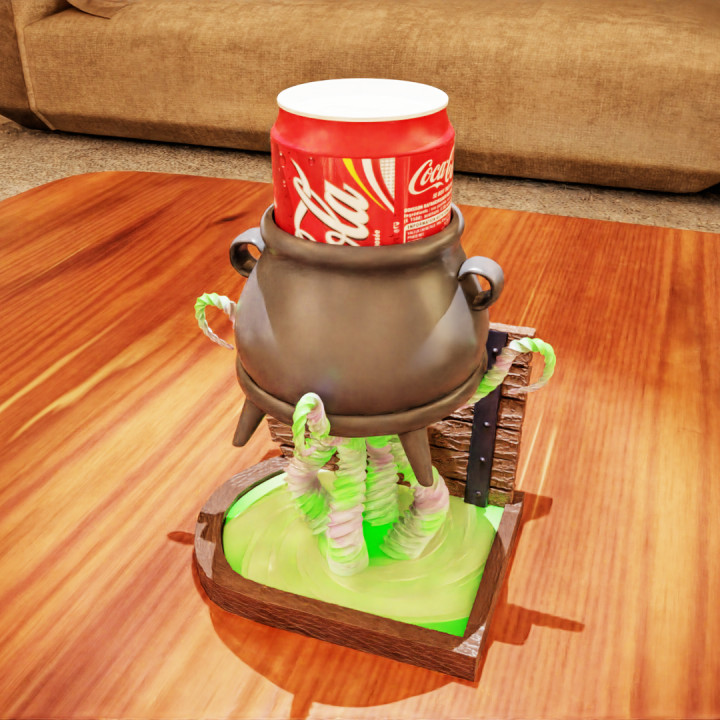 3D Printable Magic Cauldron Can Holder - Fantasy Room by Lazy Bear