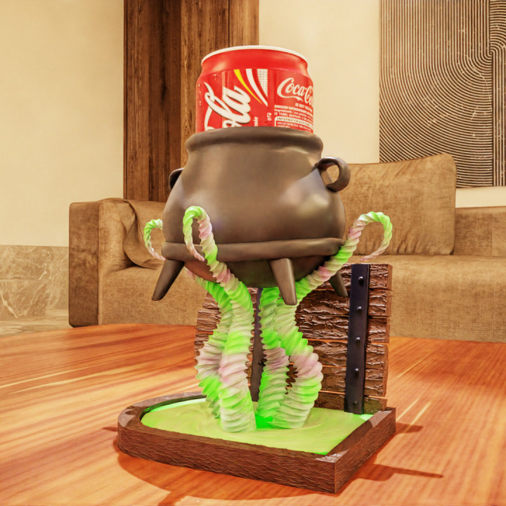 3D Printable Magic Cauldron Can Holder - Fantasy Room by Lazy Bear
