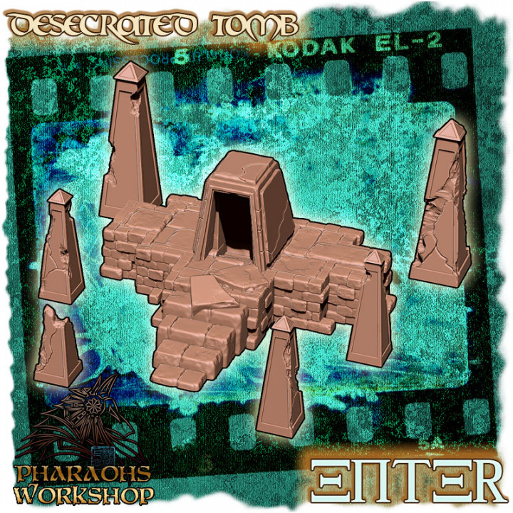 3D Printable Desecrated Tomb by Pharaoh's Workshop
