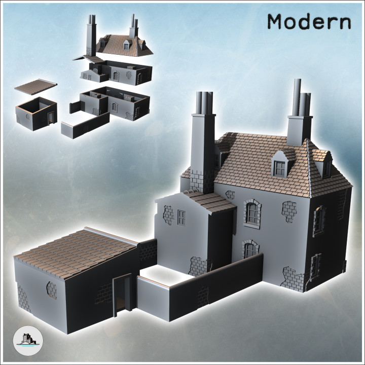 3D Printable Café Désiré Ingouf (Carentan, Normandy, France) (7 ...