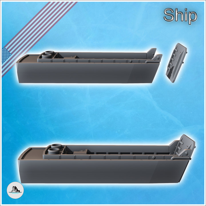 3D Printable LCVP US American landing craft (7) - USA US Army Western ...