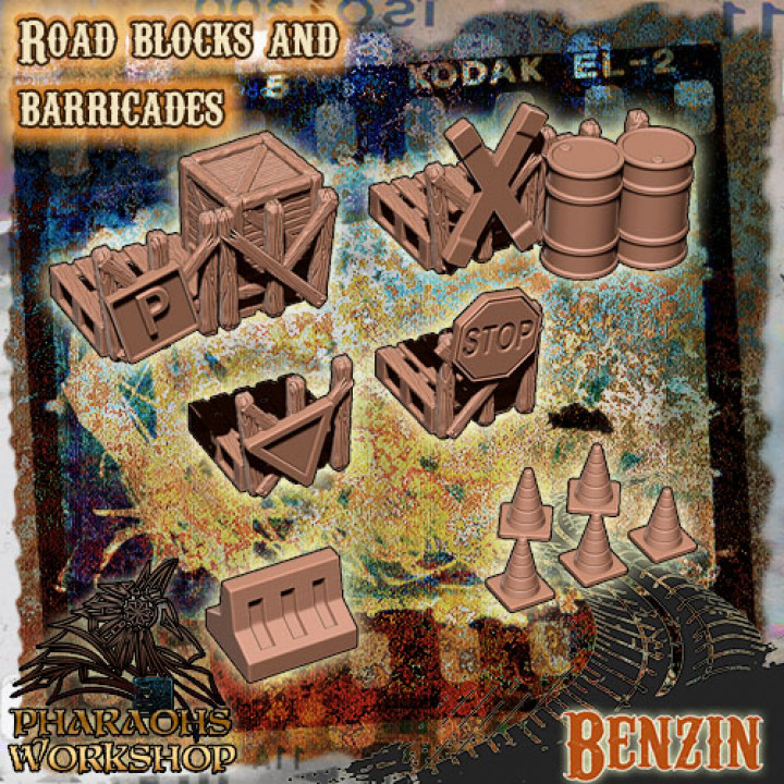 3D Printable Road Blocks and Barricades by Pharaoh's Workshop