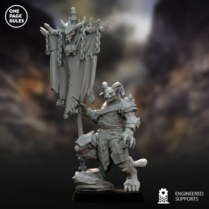 3D Printable Ndoli Beast Lord (Army Standard Bearer) - Beastmen by One ...
