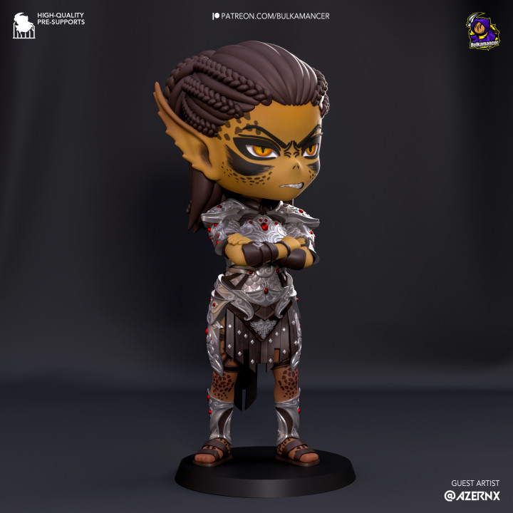 3D Printable Chibi Judgemental Warrior | 101mm by Bulkamancer Sculpts
