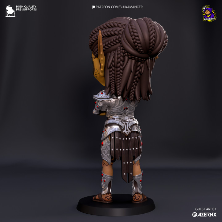 3D Printable Chibi Judgemental Warrior | 101mm by Bulkamancer Sculpts