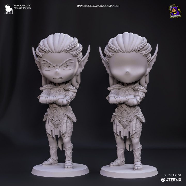 3D Printable Chibi Judgemental Warrior | 101mm by Bulkamancer Sculpts