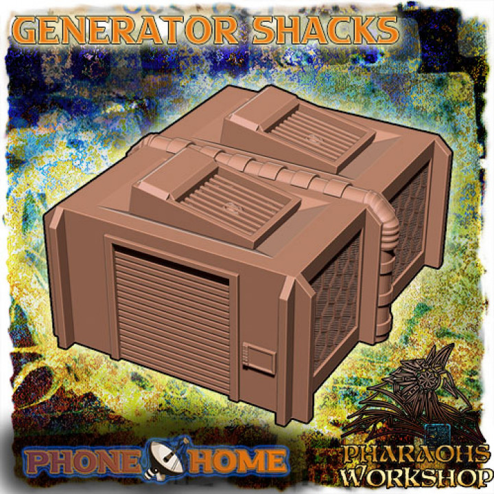 3D Printable Sci-Fi Generator Shacks by Pharaoh's Workshop