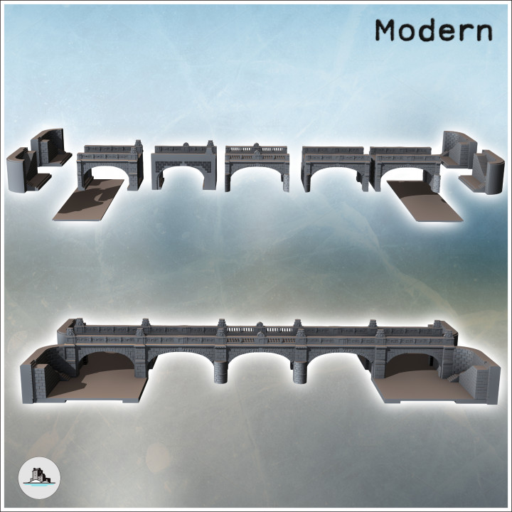 3D Printable Moltke Bridge (Spree River, Berlin, Germany) - Modern WW2 ...