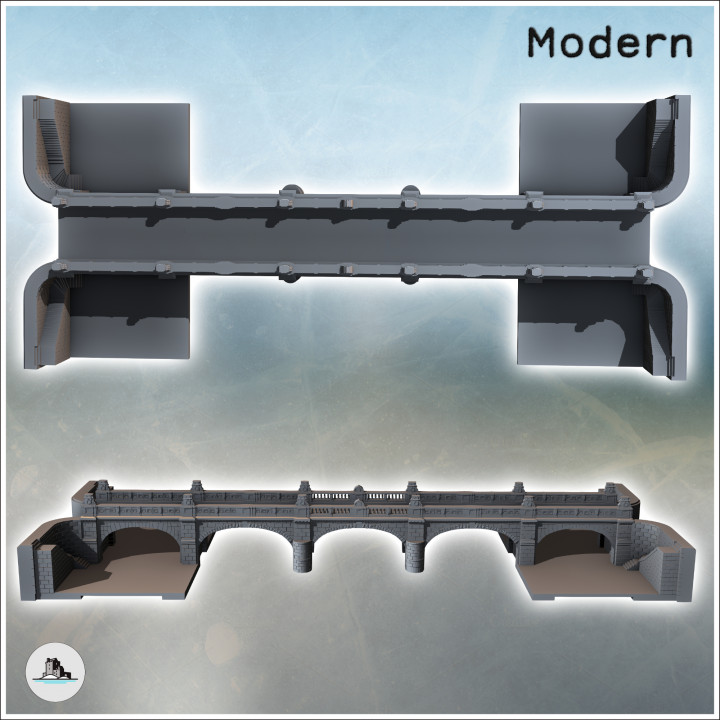 3D Printable Moltke Bridge (Spree River, Berlin, Germany) - Modern WW2 ...