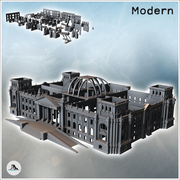 3D Printable Former Reichstag Palace (Berlin, Germany) - Modern WW2 WW1 ...