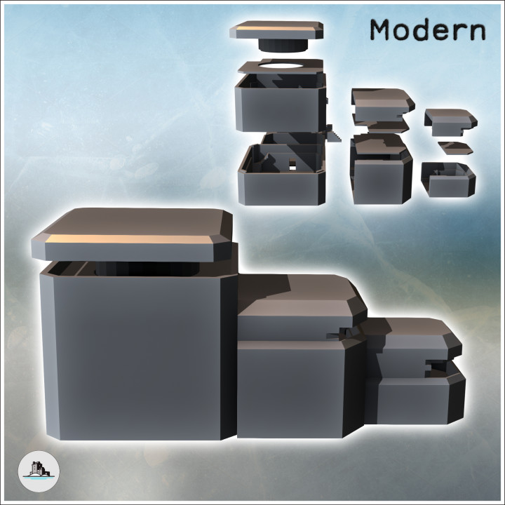 3D Printable Large reinforced concrete blockhouse bunker fortification ...