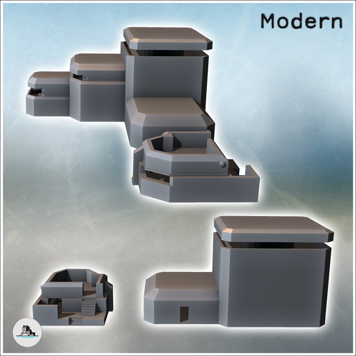 3D Printable Large reinforced concrete blockhouse bunker fortification ...
