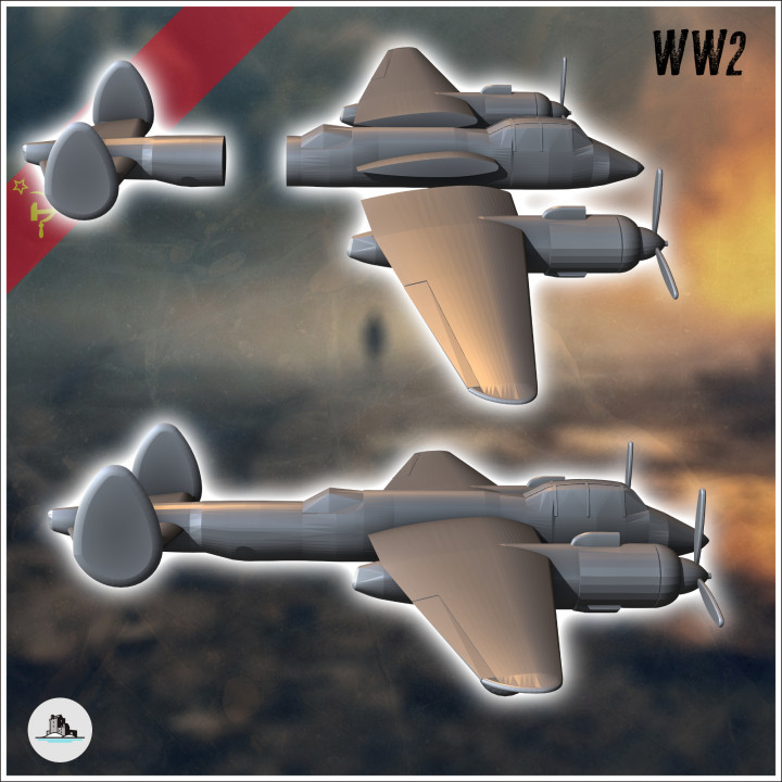 3D Printable Soviet Tupolev Tu-2 Bat ANT-58 bomber aircraft (29 ...