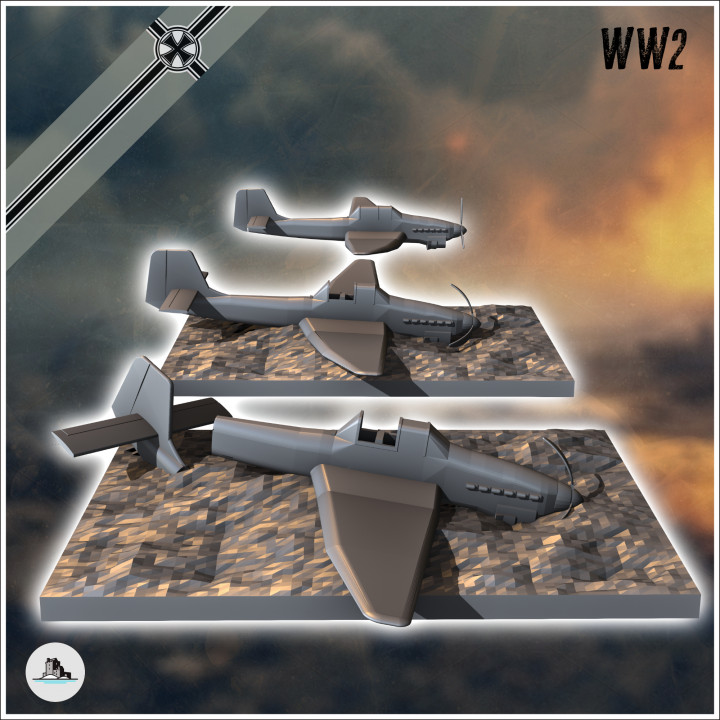3D Printable Set of three Junkers Ju 87 Stuka German dive bomber with ...