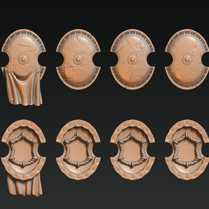 3D Printable Extra Shield ONE - 6 unique models by TheGoodBrick