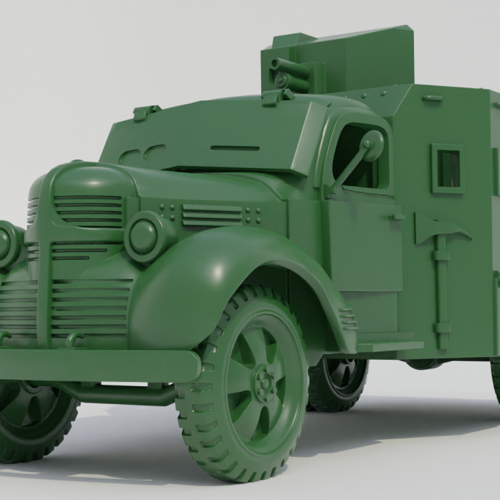 3D Printable Armoured Car Dodge Tanake (France, WW2) by Wargame3d