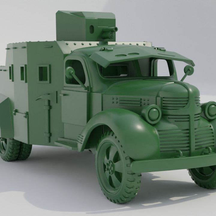 3D Printable Armoured Car Dodge Tanake (France, WW2) by Wargame3d