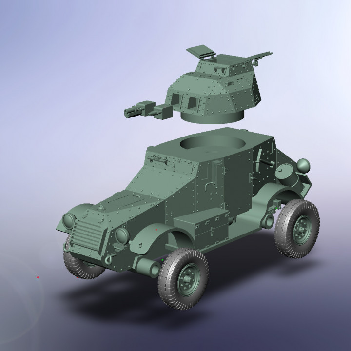 3D Printable Armoured Car Panhard 165 (France, WW2) by Wargame3d