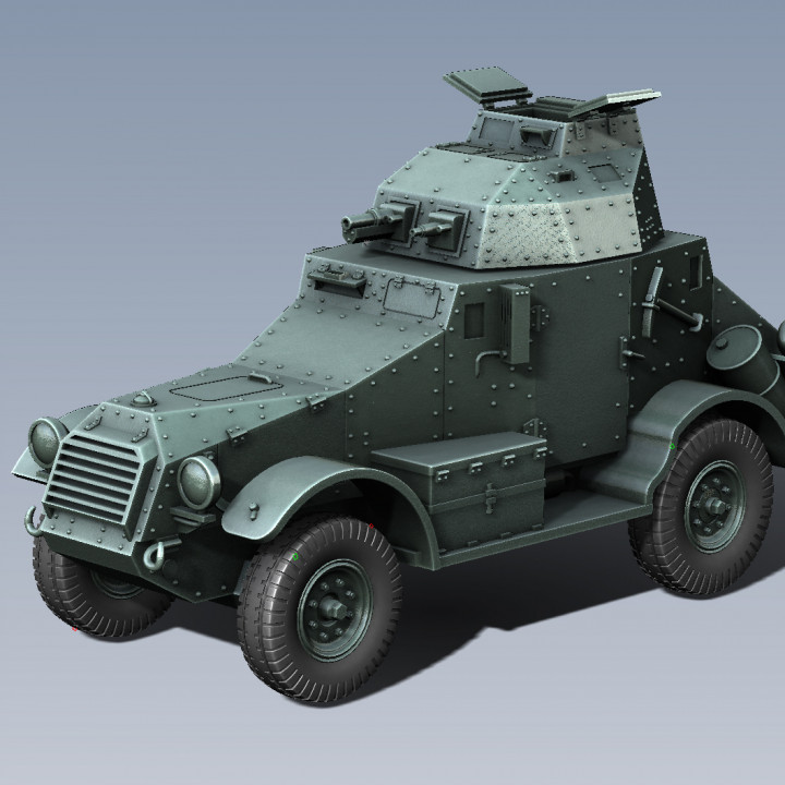 3D Printable Armoured Car Panhard 165 (France, WW2) by Wargame3d