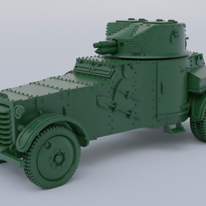3D Printable Armoured Car White-Laffly AMD 50 (France, WW2) by Wargame3d